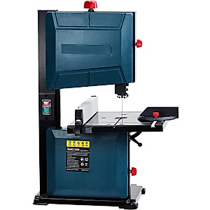 PioneerWorks 3-Amp & 8-Inch Bandsaw, 1800FPM Benchtop Bandsaw with Removable Safty Key, 0-45 Tilting Range, Saw For Cutting Wood with Fence and Miter Gauge, Band Saws for Woodworking