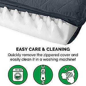 Furhaven Orthopedic Dog Bed for Large/Medium Dogs w/ Removable Bolsters & Washable Cover, For Dogs Up to 55 lbs - Quilted Sofa - Iron Gray, Large