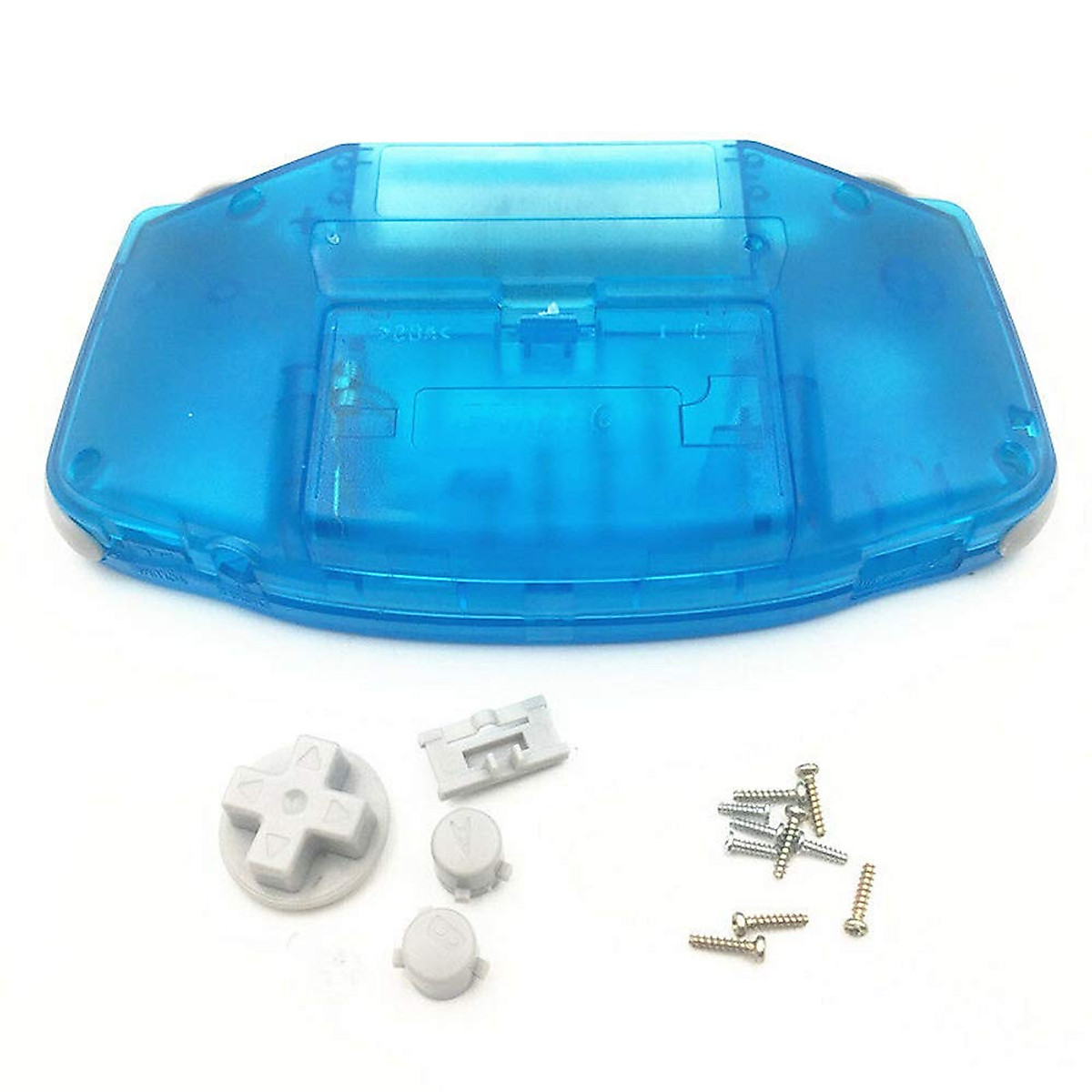 Housing Shell Case Cover Replacement for Nintendo Gameboy Advance for GBA with Conductive Rubber Pad Screwdriver - Clear Blue