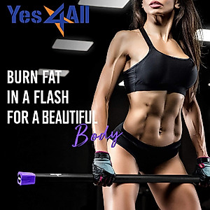 Yes4All Total Body Workout Weighted Pilates Bar, Body Bar For Exercise, Therapy, Aerobics, and Yoga, Strength Training, 20lbs