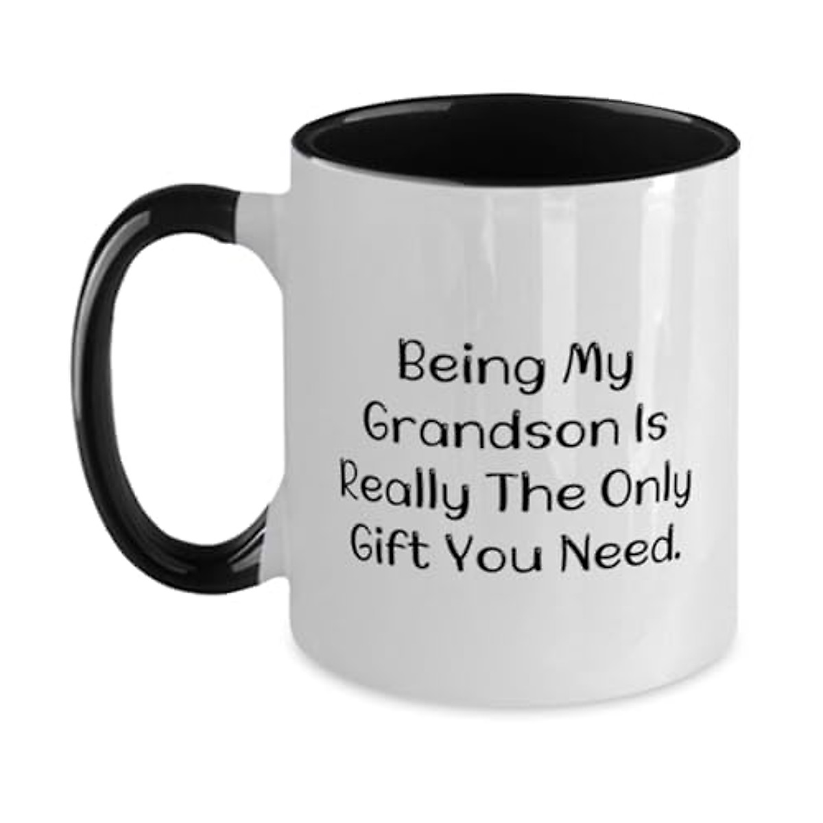 New Grandson Two Tone 11oz Mug, Being My Grandson Is Really The Only Gift You, Present For Grandchild, Useful Gifts From Grandpa, Birthday gift ideas, Unique birthday gifts, Personalized birthday