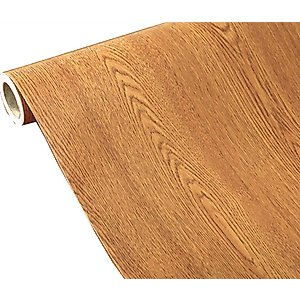 TOOLDECO Peel Stick Wood Grain Wallpaper Countertop Paper Funitures Decorative Vinyl Sticker (15.8X79Inch, Yellow) (15.8Inch*79Inch)