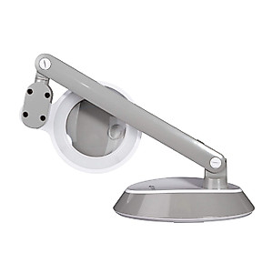 OttLite LED Space Saving Magnifier Desk Lamp – Optical Grade Magnification, Adjustable Arm, Pivoting Head, Portable to Travel, for Crafting & Needlework