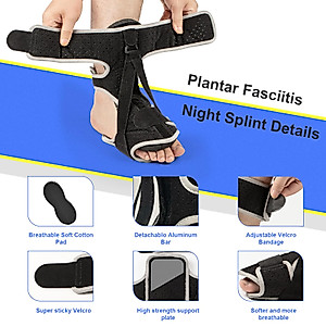 Kairry Plantar Fasciitis Night Splint,2023 Upgraded Adjustable Plantar Fasciitis Relief Night Splint ，Achilles Tendonitis and Foot Drop for Women and Men (Black Gray)