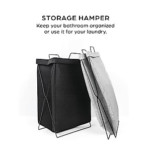15''L x 10''W x 22'' H X-Frame Collapsible Laundry Basket Household Essentials Metal Frame with Cotton/Polyester Bag Sorter Organizer Foldable Dirty Clothes Hamper Durable Storage Dorm Apartment