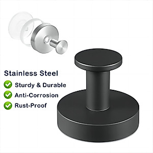 Xanadian Suction Cup Hooks for Shower, Bathroom, Kitchen, Glass Doors, Mirrors, Tiles - Loofah, Towel, Coat, Bathrobe Hooks to Hang up to 15 lbs - Waterproof, Dark, Matt Black (4 Pack)