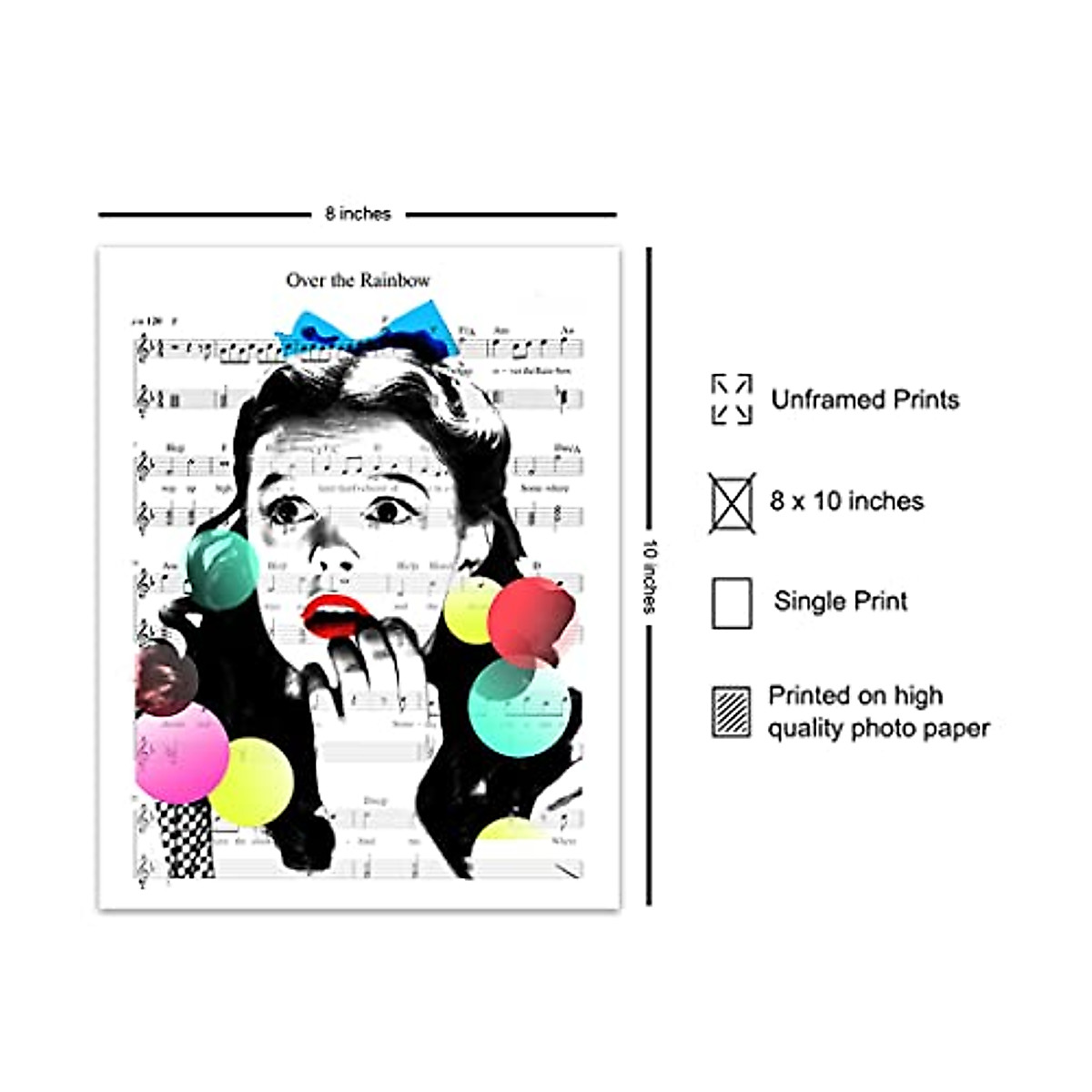 Somewhere Over the Rainbow Wall Art - Wizard of Oz Gifts - Dorothy Pop Art Poster Print - The Wizard of Oz Decor - Andy Warhol Contemporary Picture - Home Decoration for Girls Bedroom, Living Room