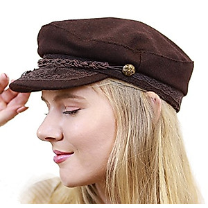 The Hat Depot 1400CD1970 Winter Unisex 100% Wool Greek Fisherman's Hat (L/XL, Brown)