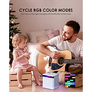 Karaoke Machine with 2 Wireless Microphones, FULLIFE 2024 3000mAh Portable Bluetooth Karaoke Speaker for Adults/Kids, PA System with RGB Light, Echo, Support TF/USB/AUX, Home Karaoke Set for Parties