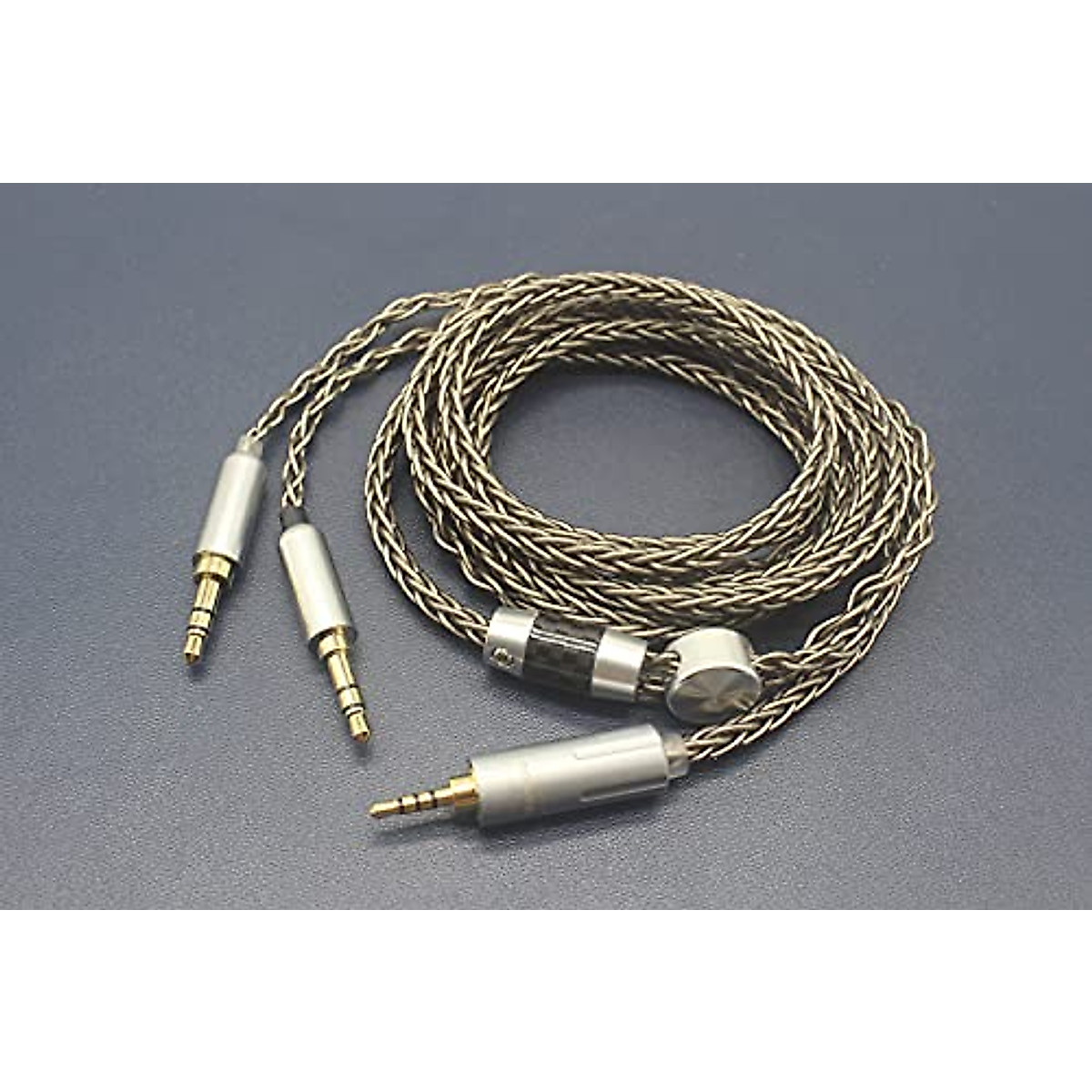 Youkamoo 2.5mm Cable Compatible for Hifiman HE4XX, HE-400i Headphones 8 Core Braided Silver Plated Replacement Audio Upgrade Cable (2.5mm to Dual 3.5mm Male Version)