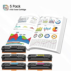 Cool Toner Compatible Toner Cartridge Replacement for HP 410A 410X Toner for HP Color Pro MFP M477fnw M477fdw M477fdn M477 Pro M452dn M452nw M452dw M452 Printer Toner (K/K/C/M/Y, 5 Packs)