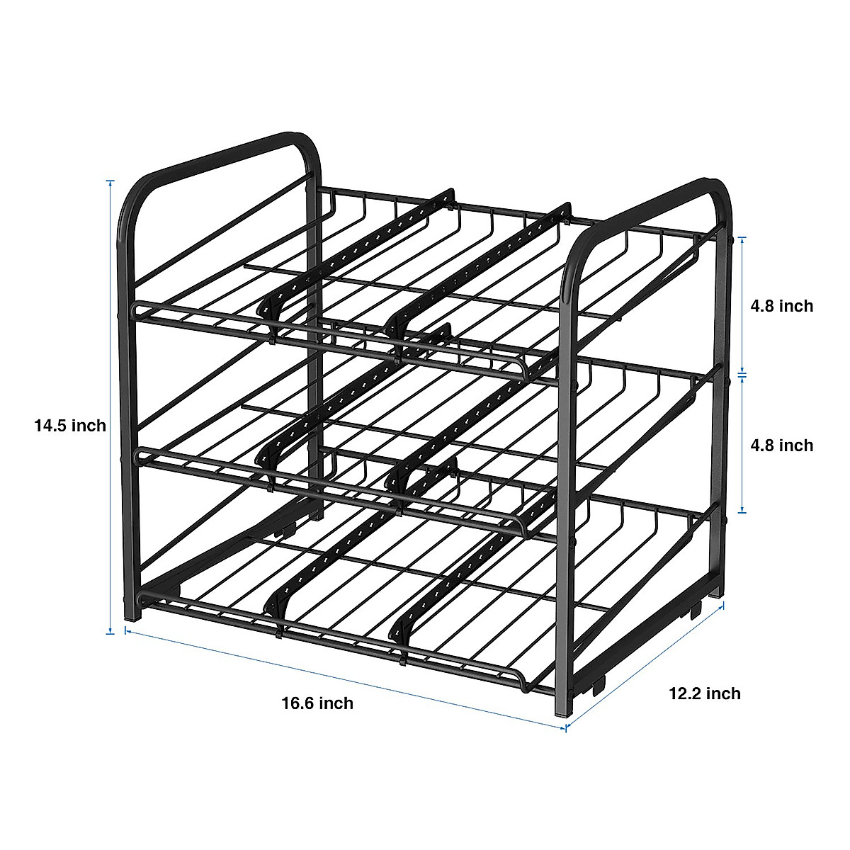 AIYAKA 3 Tier Stackable Can Rack Organizer,for food storage,kitchen cabinets or countertops,Storage for 36 cans,2-piece,silver