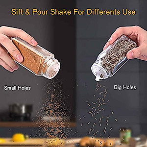 36 Pack Spice Jars with Label, 4 Oz Glass Clear Seasoning Jars, Square Spice Bottles with Shaker Lids and Airtight Metal Caps, Chalk Marker and Collapsible Funnel