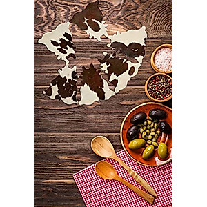 Cowhide Coaster Set of 6 pcs Natural Cowhide Drink Coasters Hair On Cow Shape Coasters Leather Tea Cup Coasters Home Décor & Home Living Ideas by NGF, 4.5 x 4.5 x 0.5 inches