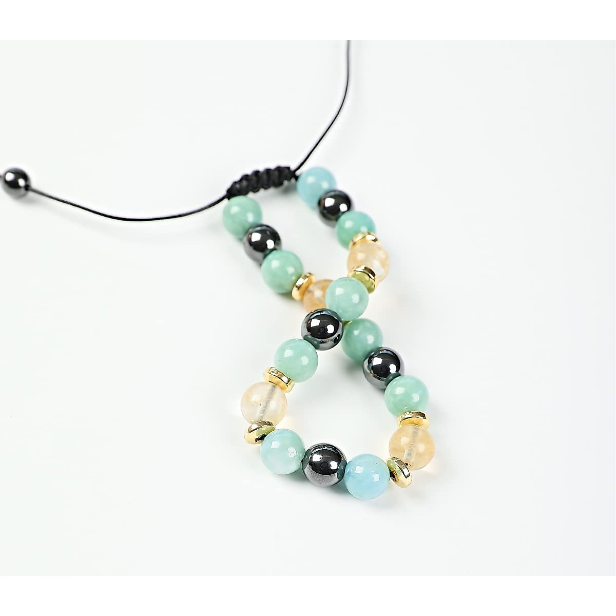 BFGFGO Citrine Crystal Goals Manifestation Bracelet for Money and Good Luck Wealth Bracelet. Authentic Gemstones Citrine Crystal Turquoise