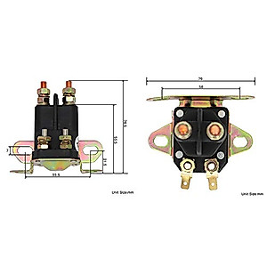 YIXIN 4 Pole 12V Universal Starter Solenoid Relay Fit for 334019 Briggs Stratton 5410K Craftsman Poulan 146154 Husqvarna 109946 MTD Cub Cadet Troy Bilt 725-04437 AYP 109081X 109946 John Deere