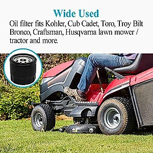 HOODELL 2 Pack 12 050 01-S Oil Filter Fits Kohler Engine Lawn Mower, Troy Bilt Bronco 12 050 01, Professional 1205001-S 12 050 01-S1 Oil Filter