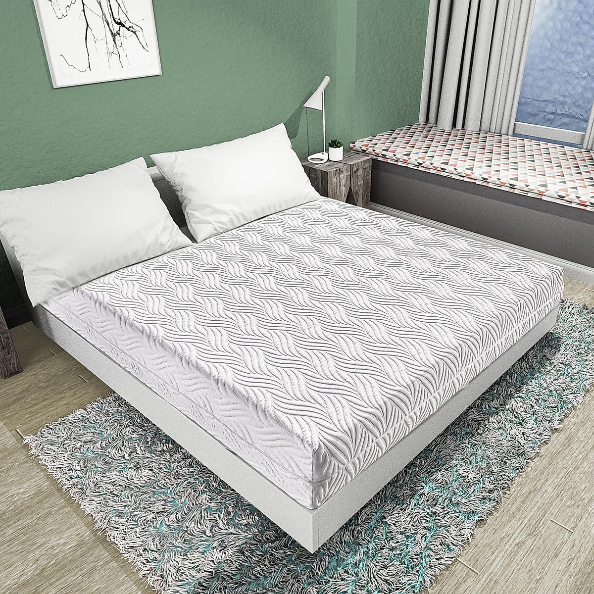 Twin/Full/Queen/King Size Mattress, 10 Inch Hybrid Mattress In a Box, Cooling-Gel Memory Foam Mattress with Motion Isolating, Breathable Mattress for Cooler Sleep Supportive & Pressure Relief, Full