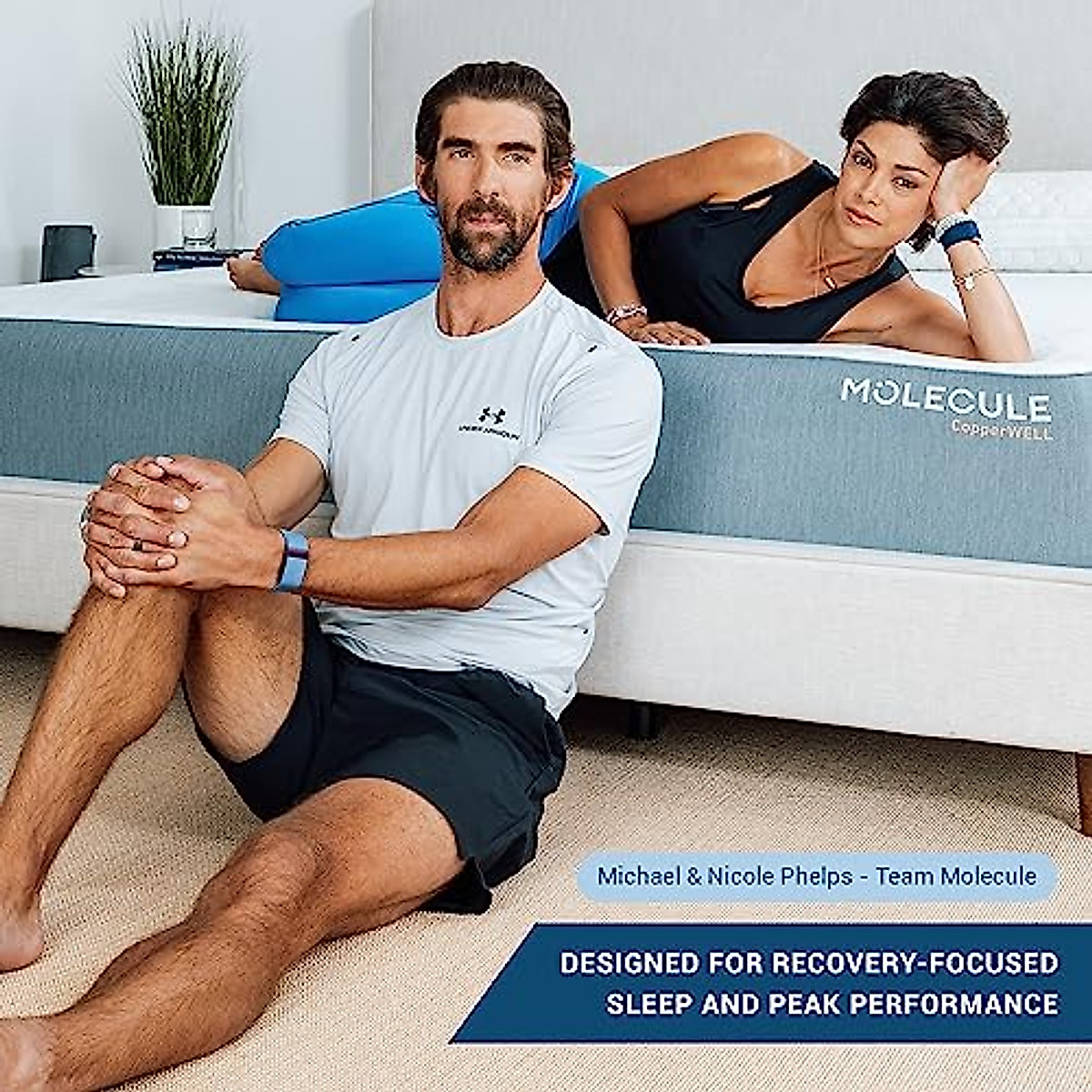 Molecule CopperWELL 12" Cooling Gel Memory Foam Medium Plush Mattress, Queen