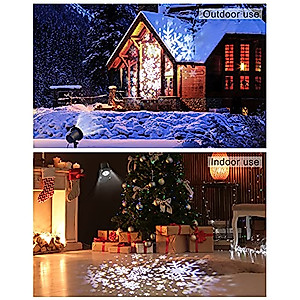gaiatop Christmas Projector Lights Outdoor, Highlight Led Snowflake Lights Projector, Waterproof Landscape Christmas Decorations Lighting for Xmas Home Party Wedding Garden Patio