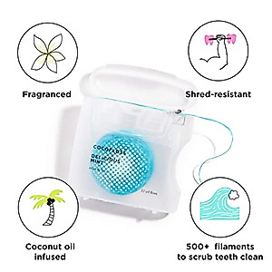 COCOFLOSS Coconut-Oil Infused Woven Dental Floss | Delicious Mint Single | Dentist-Designed | Vegan and Cruelty-Free | 2-Month Supply (33 Yds x 1 Unit)