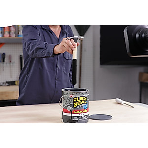 Flex Seal Liquid, 1 Gallon, Black, Liquid Rubber Coating Sealant, Waterproof, Flexible, Breathable, and UV Resistant, Roof Repair, Basements, RV, Campers, Trailers, Marine, EPDM, Masonry