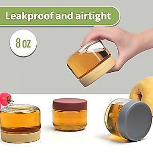 EONJOE 8oz Glass Jars with Lids 1 Cup Small Food Containers for Chia Pudding Jam Snack Yogurt Overnight Oats Candy,6-Pack