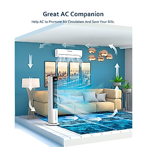 Sunday Living Evaporative Air Cooler, 42 Inch Tower Fan w/Cooling & Humidification, Swamp Fan with Remote Control, 1.3 Gallon Water Tank, 3 Speed & 3 Mode Setting, 12 Hour Timer