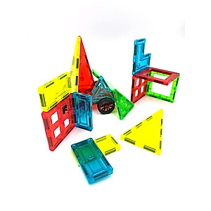 Magnetic Building Tiles - 35 Pieces Colorful Set for Artistic, Creativity and Educational Toys STEM (Science Technology Engineering and Mathematics) for Children Boys and Girls 3 Years and Up