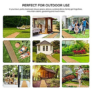Garden Pathway Wooden Garden Pathway Garden Path Pavers for Outside Walkway with Weather Resistant UV Protected Woods to Roll Out in Outdoor Garden Beach Boardwalk Wedding Party 8Ft Wooden Pathway