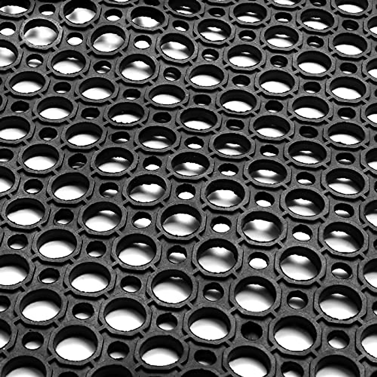 Yesland Rubber Door Mat 61 x 35 Inches, Packed in Roll Durable Restaurant Kitchen Non-Slip Bar Drainage Utility Floor Mat, Ideal Anti-Fatigue Entry Way Doormat for Home Garden Indoor Outdoor Wet Area