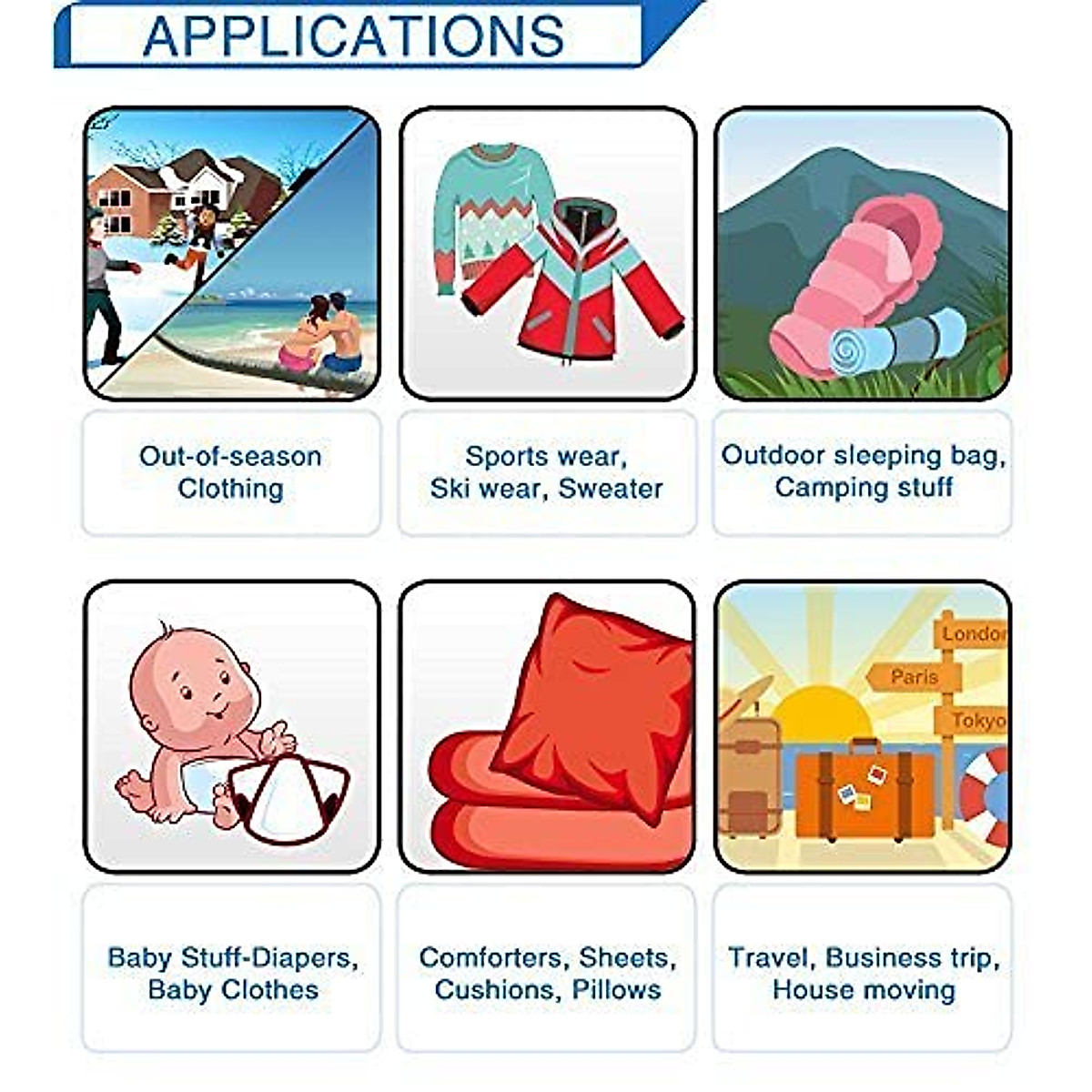 YAWPED 9 Pack Combo Premium Super Jumbo Vacuum Storage Space Saver Bags X5 (130X100cm) with Travel Bag X4 (60X40cm)