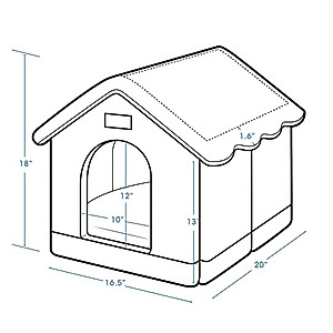 Jiupety Cozy Pet Bed House, Indoor/Outdoor Pet House, L Size for Cat and Medium Dog, Warm Cave Sleeping Nest Bed for Cats and Dogs, Gray