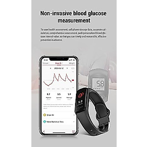 Mini Blood Sugar Monitor Watch, Painless Non-invasive Blood Glucose Smart Watch, Fitness Tracker with 24/7 Heart Rate Sleep Blood Oxygen Pressure Tracking Sport Watch for Men Women (Purple)