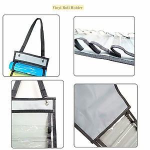 WAQIAGO Vinyl Roll Holder,24 Compartments Vinyl Roll Organizer Door and Wall Mount, Hanging Craft Storage Bag Over Door,Scrapbook Paper Storage, Gift Wrap Organizer, 50x8.66inch (W170950E1PTZP)