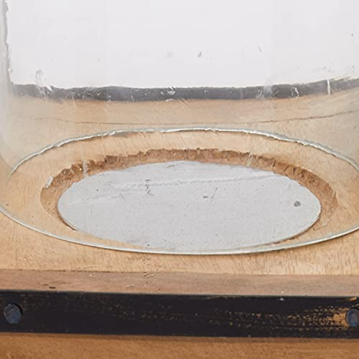 Deco 79 Mango Wood Handmade Pillar Candle Lantern, 8" x 8" x 31", Brown