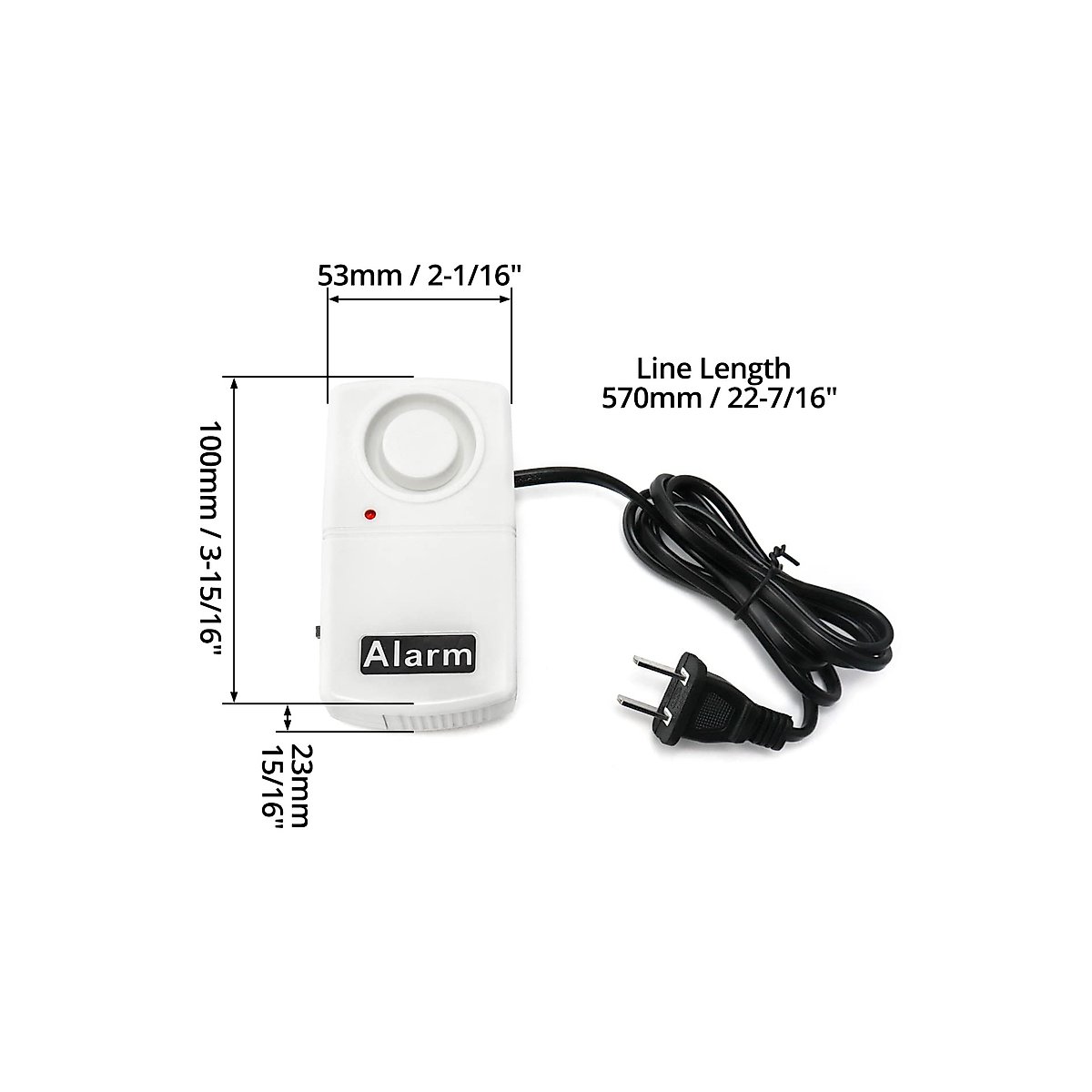 QWORK Power Failure Alarm, 2 Pack Automatic Power Cut Failure Outage Alarm 120db LED Indicator Smart Warning Siren Power by 9V Battery (NOT Included), Plug 220V