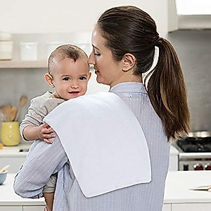 Yoofoss Baby Burp Cloths 10 Pack for Boys and Girls, Large 100% Cotton Thicken Washcloth 16‘’x12‘’ Soft and Absorbent Burping Cloth, Solid Color Spit up Cloth