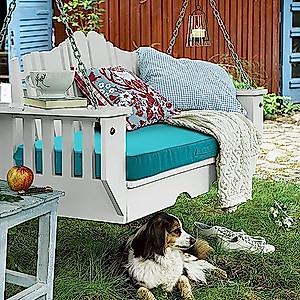 INFBLUE Outdoor Bench Cushion 45x18 inch, Patio Bench Cushion Indoor, Patio Furniture Chair Cushion Bench Pad, Porch Swing Cushion with Ties, Garden Loveseat Cushion (Aqua Green)