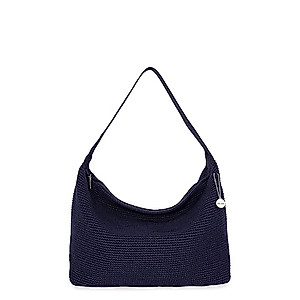 The Sak Atlas Hobo in Crochet, Large Shoulder Purse with Single Strap, Navy
