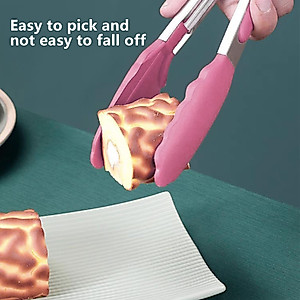 ZHUOMINGJIA 2Pcs Silicone Air Fryer Egg Pan with Silicone Basting Brush for Baking and Silicone Tong,Reusable 3 Cavity Silicone Air Fryer Egg Pan,for make food using air fryers or ovens(4PCS,Pink)