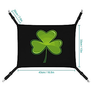 St Patricks Day Shamrock Pet Hammock Comfortable Adjustable Hanging Bed for Small Animals Dogs Cats Hamster