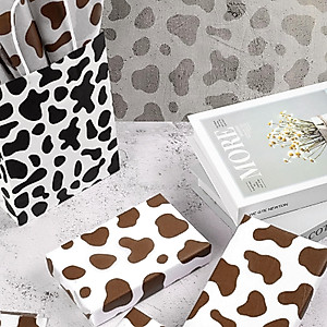 Bolsome 100 Sheets 20 x 14 Inch Brown Cow Print Tissue Paper Highland Cow Print Tissue Paper for for Gift Wrapping, Birthday, Baby Shower, Cow Theme Party DIY Craft