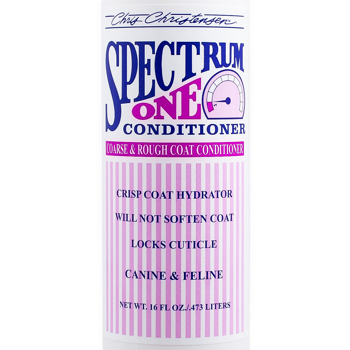 Chris Christensen Spectrum One Dog Conditioner, Coarse and Rough Coat, Groom Like a Professional, Repairs and Protects, Maintains Inner Cortex Hydration, Made in The USA, 16 oz