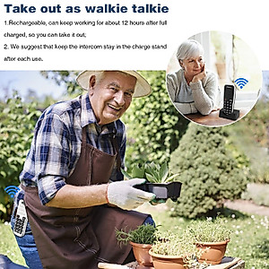 Chtoocy Rechargeable Intercoms Wireless Handheld for Home 1 Mile Range 10 Channel, Chtoocy Rechargeable Wireless Intercom System for Home Business Office, Family Communication System (3 Packs, Black)