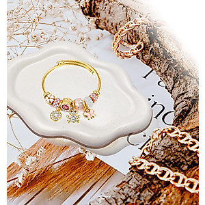 Ceramic Jewelry Dish for Women, Jewelry Tray Trinket Dish, Cloud Tray Jewelry Plate, Watch Keys Tray Ring Dish Holder for Mother's Day/Christmas/Thanksgiving/Birthday Gift, Spotted White