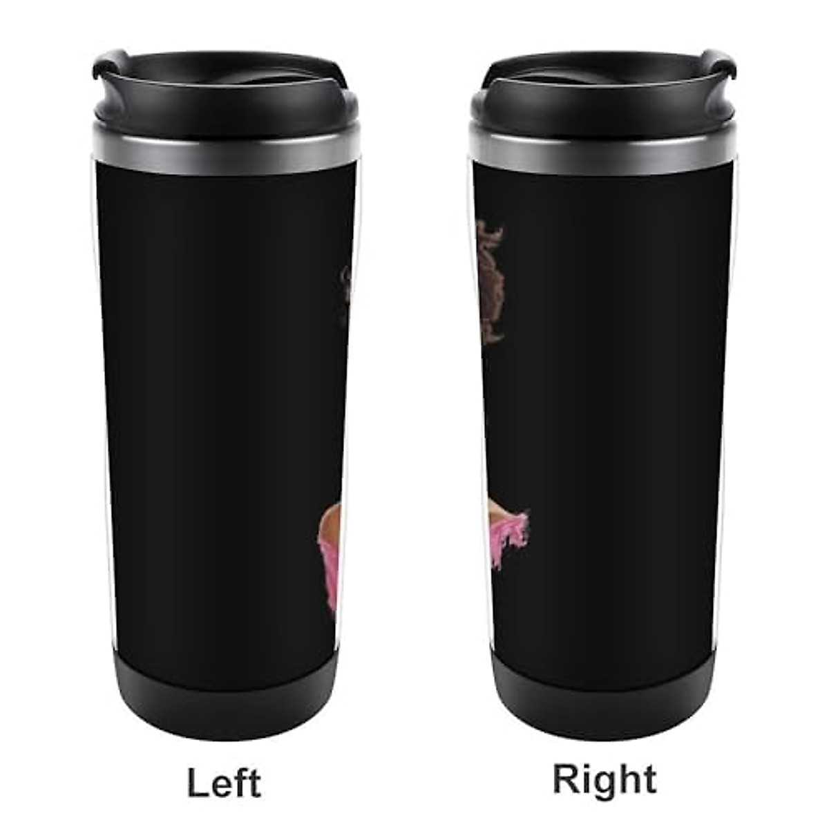 Black with Dangle Earrings Travel Coffee Mug Reusable Insulated Drinking Cup with Lid for Home Outdoor Works 13 Oz
