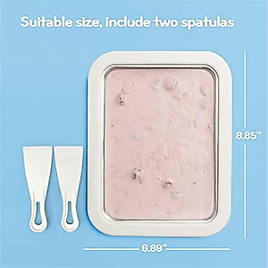 Ice Cream Maker, Rolled Ice Cream Maker, Food Grade Stainless Steel Tray Type Instant Ice Cream Roll Maker For Family, DIY Making Soft Serve Ice Cream Machine, Frozen Yogurt, Ice Cream (white) (White)