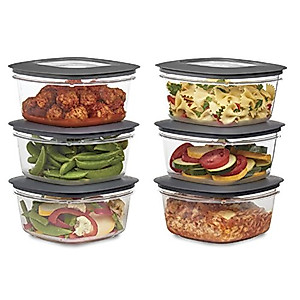 Rubbermaid Premier Food Storage Container, 5 Cup, 6-Pack, Grey
