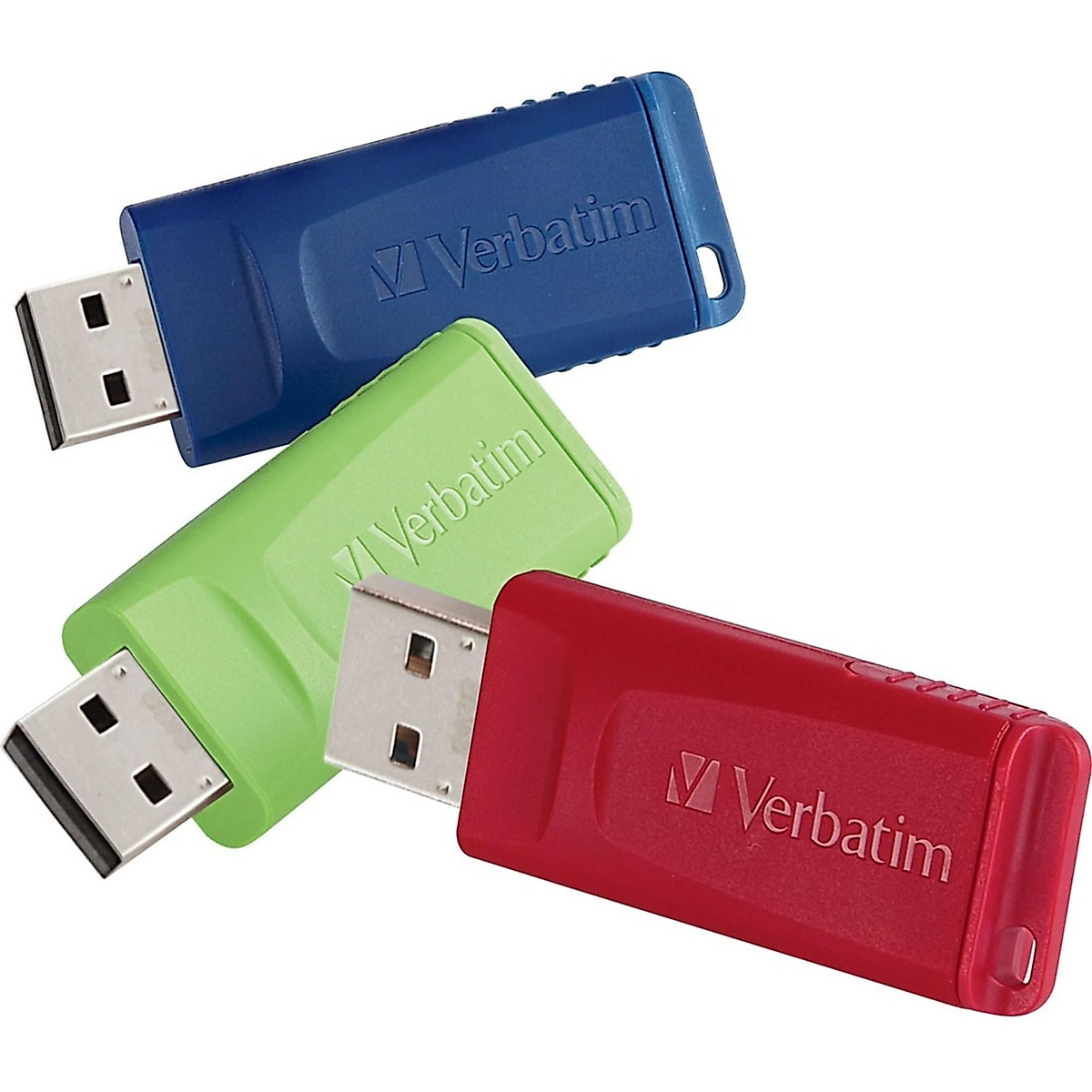 Verbatim 4GB Store 'n' Go USB Flash Drive - PC / Mac Compatible - 3pk - Red, Green, Blue